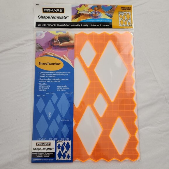 Art | Fiskars Shape Template Plastic Orange Diamonds 1 Pinking Border ...